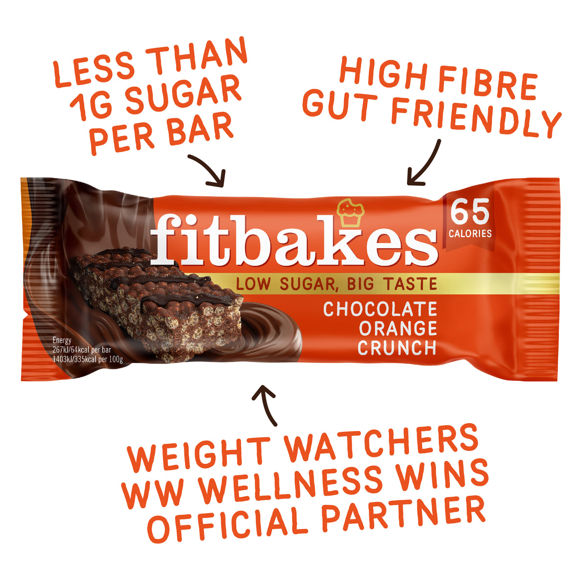 Chocolate Orange Low Calorie Crunch bar - 65 Calories, Crunchy, Keto ...